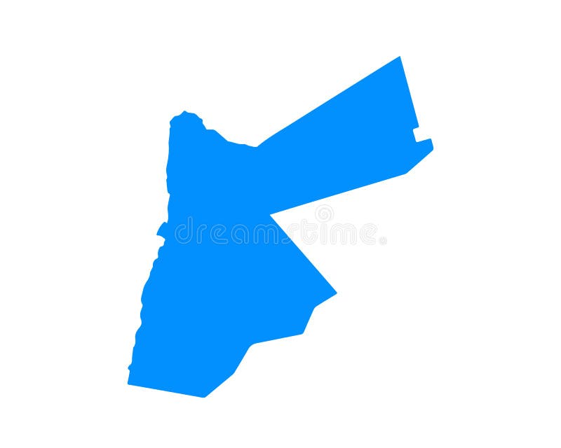 Blue Coloured Map Design on Country Jordan Isolated on White Background ...