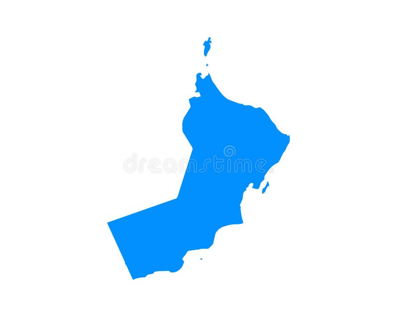 Blue Coloured Map Design on Country Oman Isolated on White Background ...