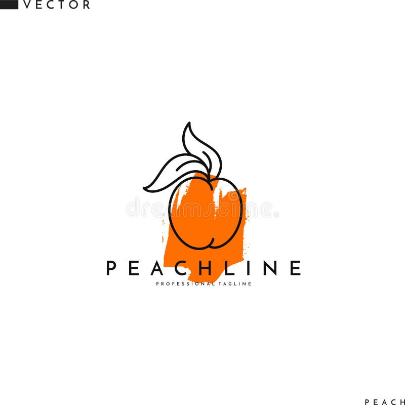 Abstract Peach Logo. Outline Style Sign Stock Vector - Illustration of ...