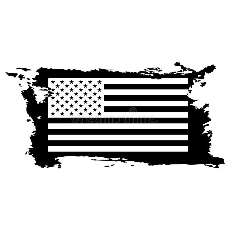 Black and White America Flag Logo Design Stock Vector - Illustration of ...
