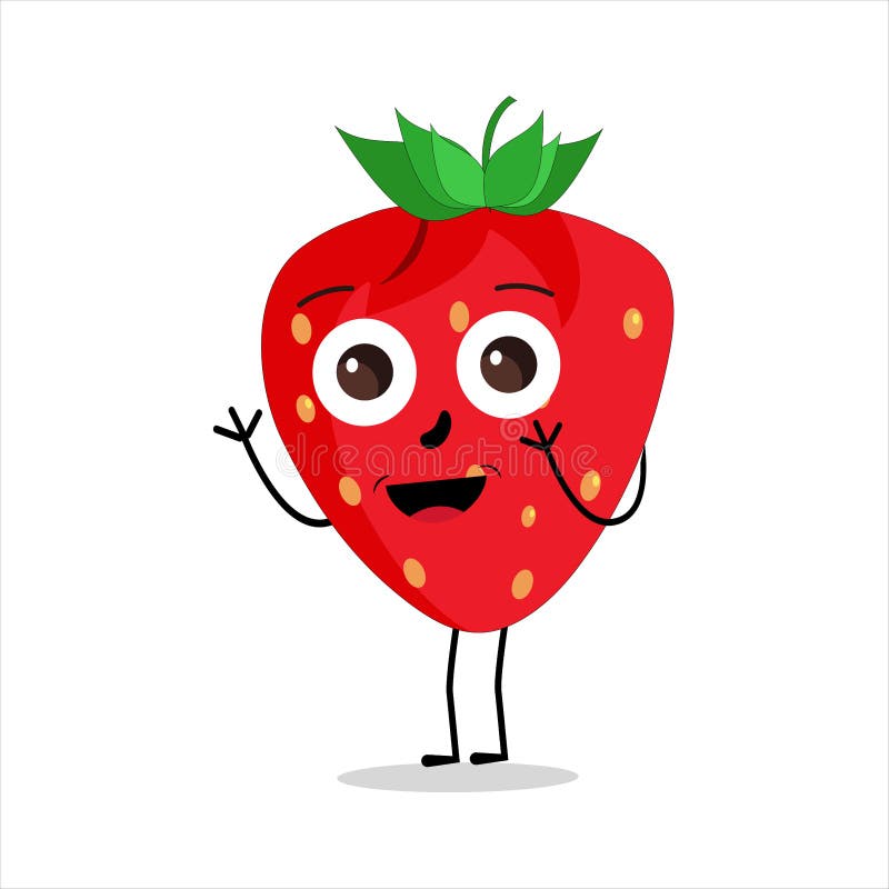 Strawberry Fruit Cartoon Mascot Character. Strawberry Icon Stock Vector ...