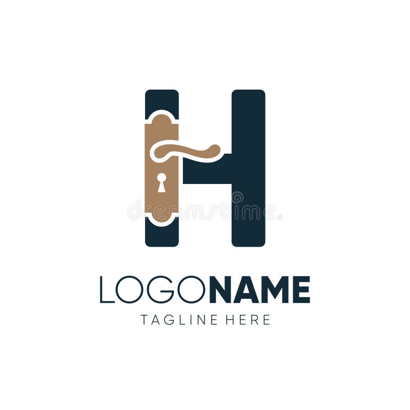Letter H Door Knop Handles Logo Design Vector Icon Graphic Emblem ...