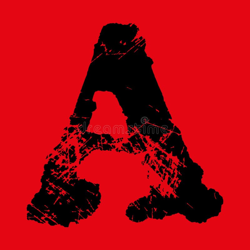 Grunge Font.Vector Rough Uppercase Letter. Stock Vector - Illustration ...