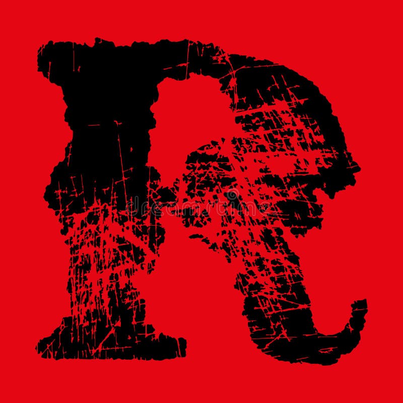 Grunge Font.Vector Rough Uppercase Letter. Stock Vector - Illustration ...