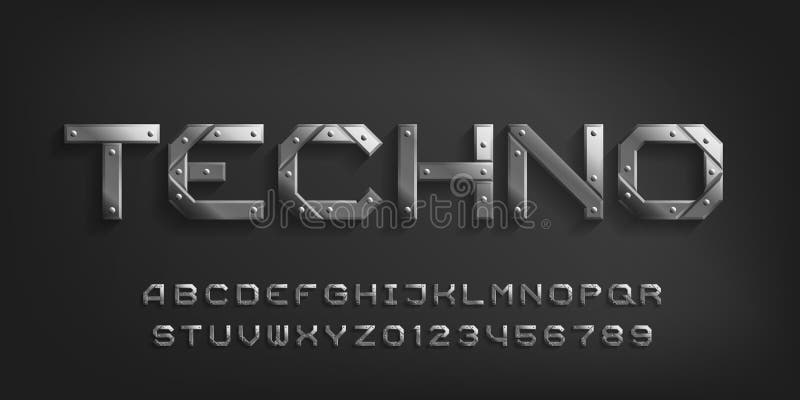 Metal Rivets Font Stock Illustrations – 460 Metal Rivets Font Stock ...