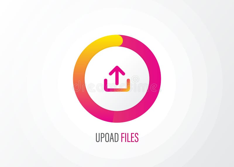 Loading Circle Percentage 100,updating, Cloud Download, Upload Files, Pink To Orange Colour ...