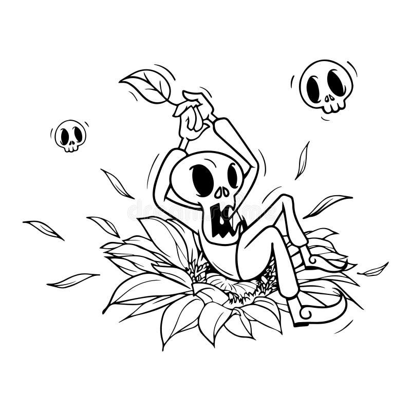 Cool and Artistic Doodle Vector Skull Monster Invasion Stock ...