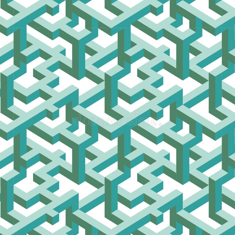 Vector Seamless Geometric Pattern, 3d Cubes Abstract Background ...