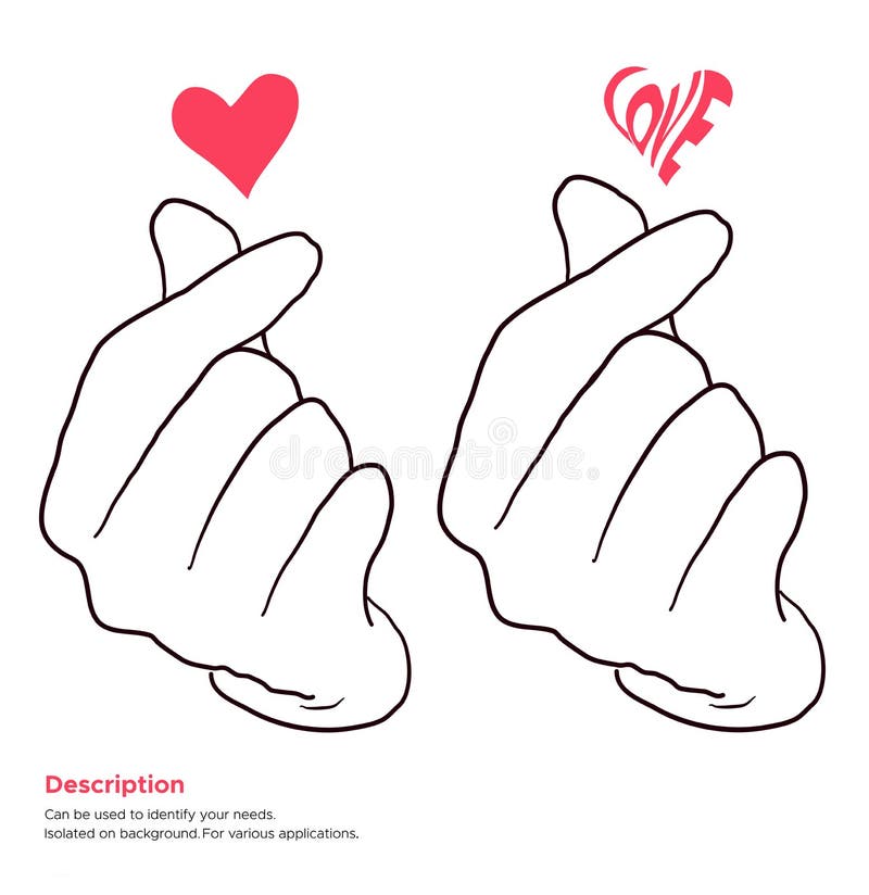 Hand Love Making Small Heart Isolated on White Background. Stock Vector ...