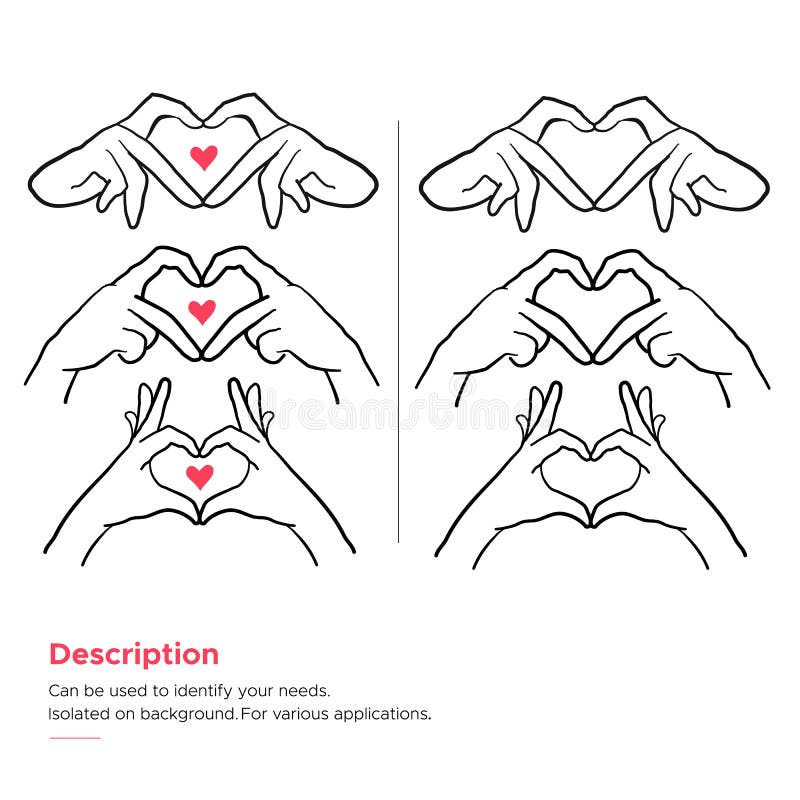 Hand Love Making Small Heart Isolated on White Background. Stock Vector ...