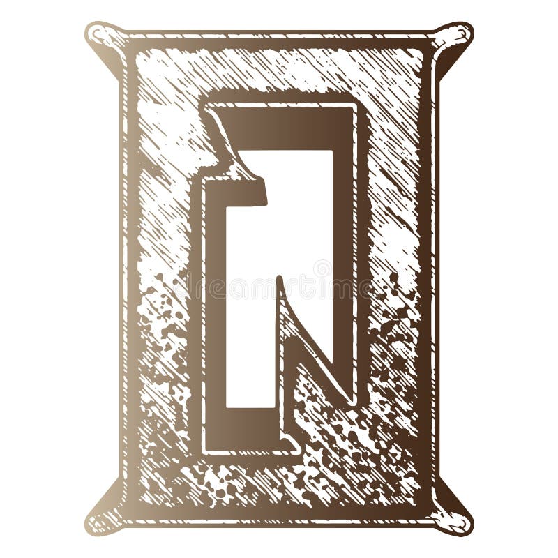 Ancient Art Font.Brown Decorative Letter Isolated on White Background ...