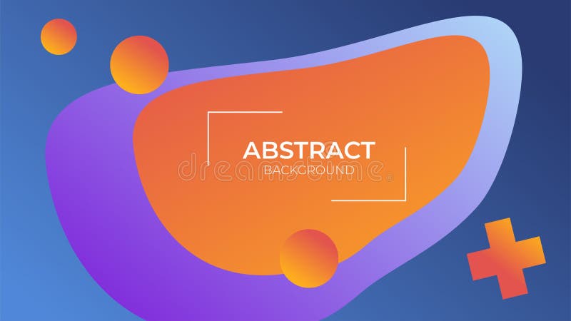 Abstract Fluid Gradient Background of Flowing Shapes, Blue and Orange ...
