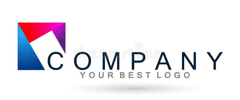 Abstract Square Shaped Vector Logo for Business Company Illustrations ...