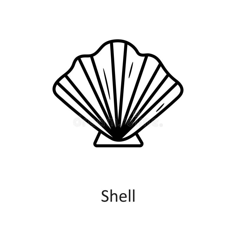 Shell Vector Outline Icon Design Illustration. Holiday Symbol on White ...