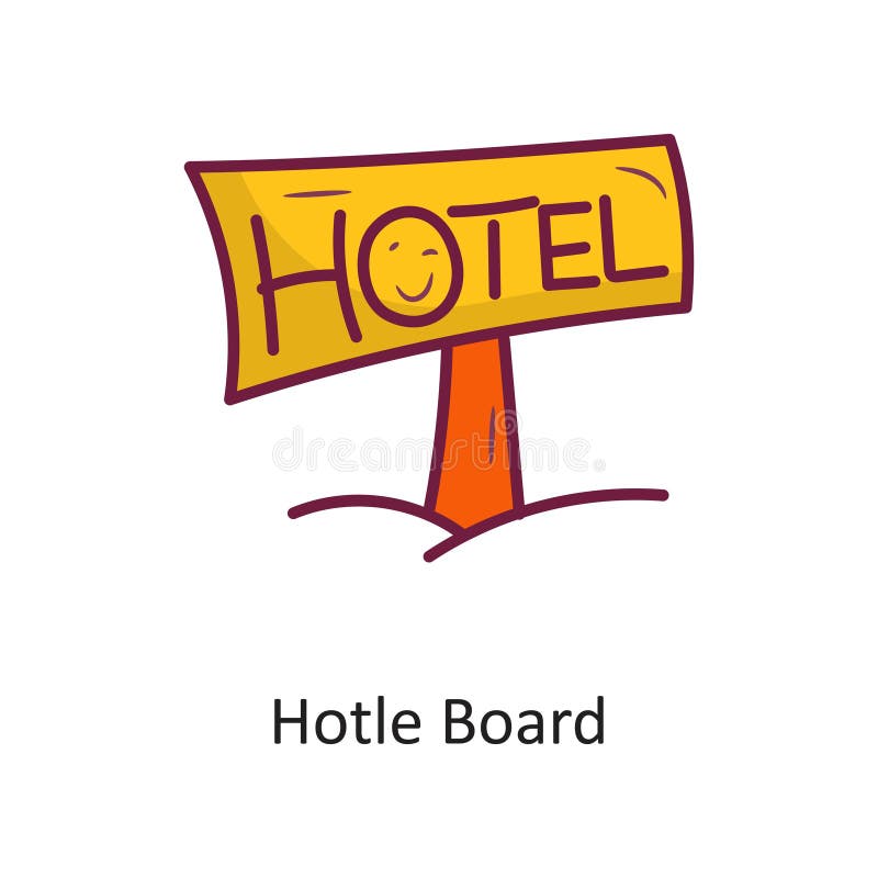 Hotel Board Vector Fill Outline Icon Design Illustration. Holiday ...