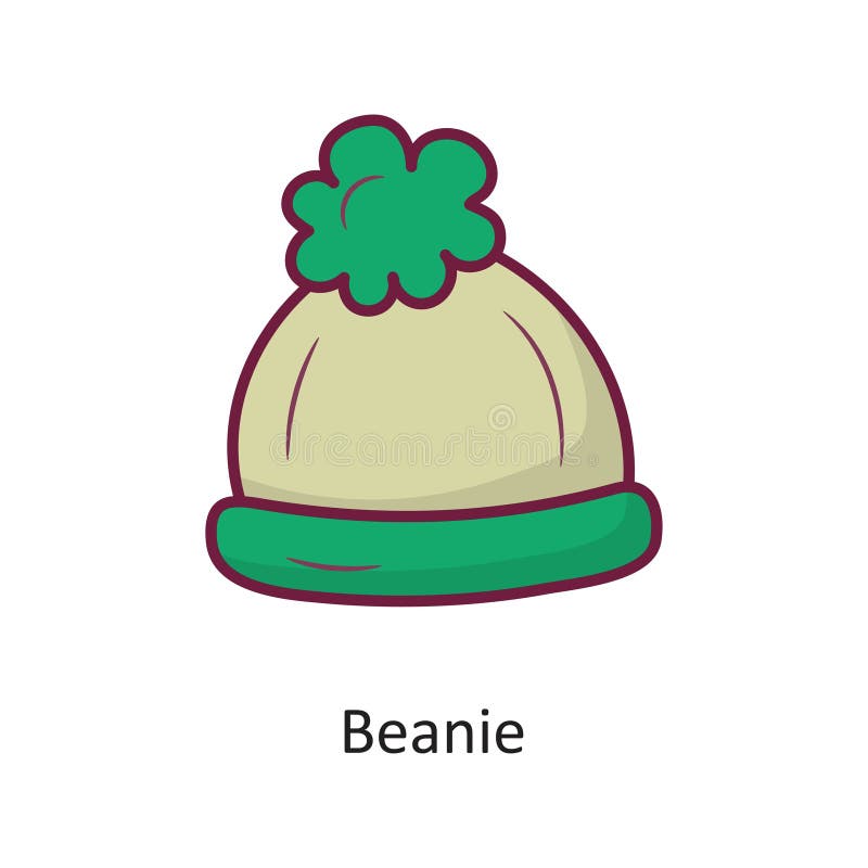 Beanie Vector Fill Outline Icon Design Illustration. Holiday Symbol on ...