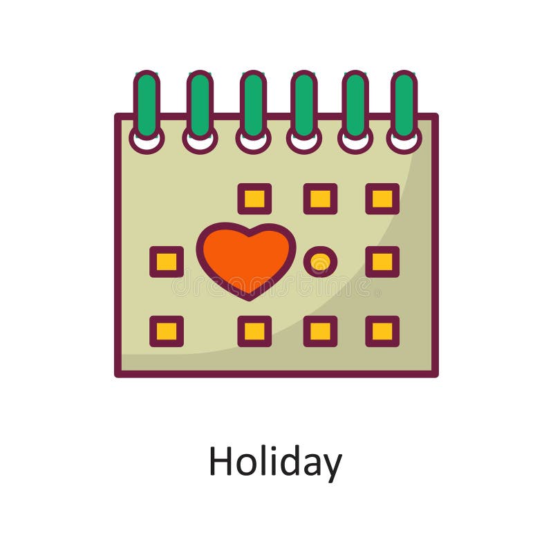 Holiday Vector Fill Outline Icon Design Illustration. Holiday Symbol on ...