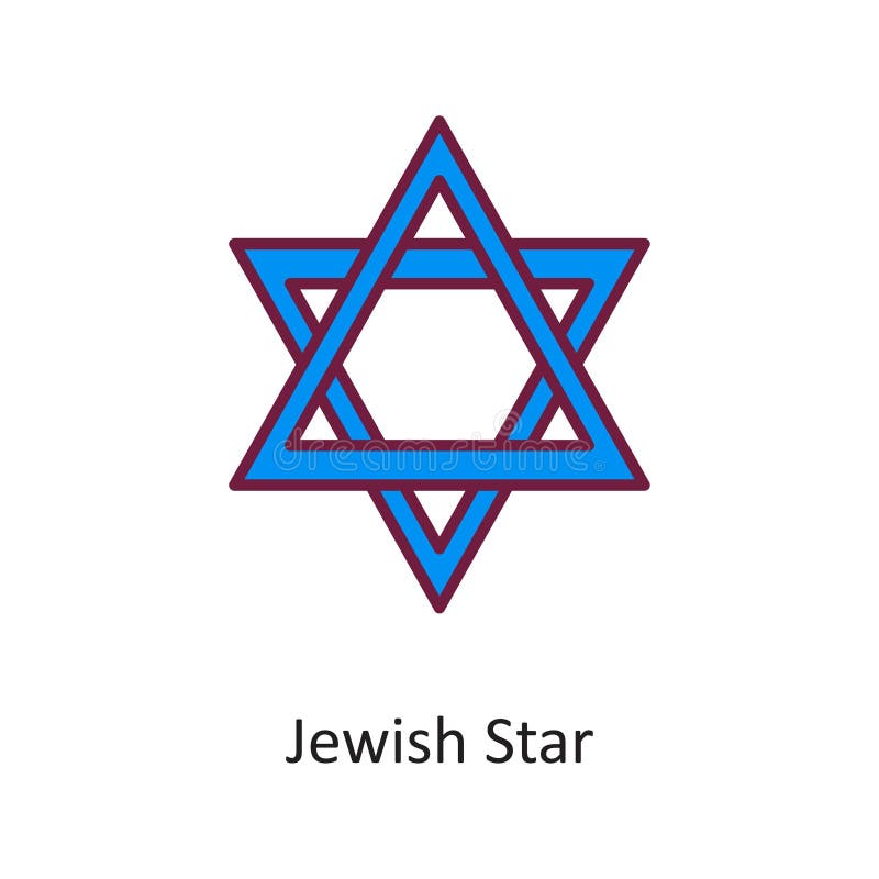 Jewish Star Vector Fill Outline Icon Design Illustration. Holiday ...