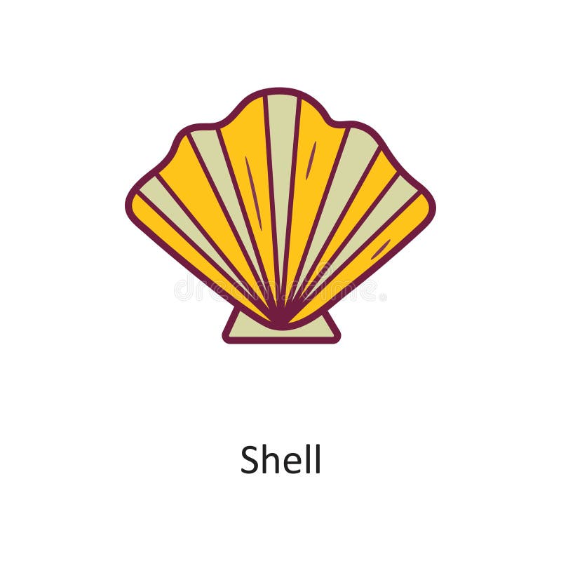 Shell Vector Fill Outline Icon Design Illustration. Holiday Symbol on ...