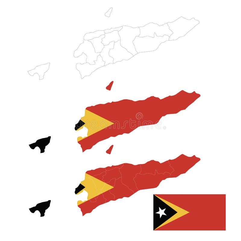 Set of Territories of the Country with the Flag of East Timor Stock ...