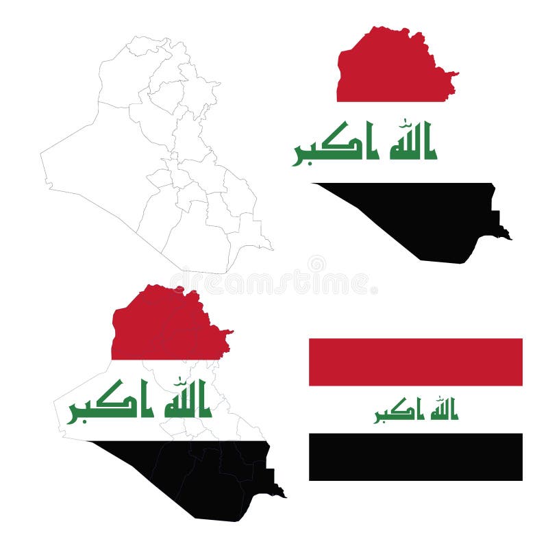 Set of Territories of the Country with the Flag of Iraq Stock Vector ...