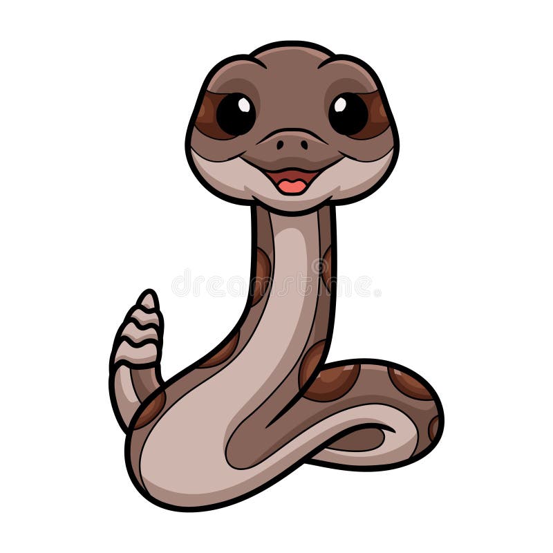 Cute Rattlesnake Cartoon on White Background Stock Vector ...
