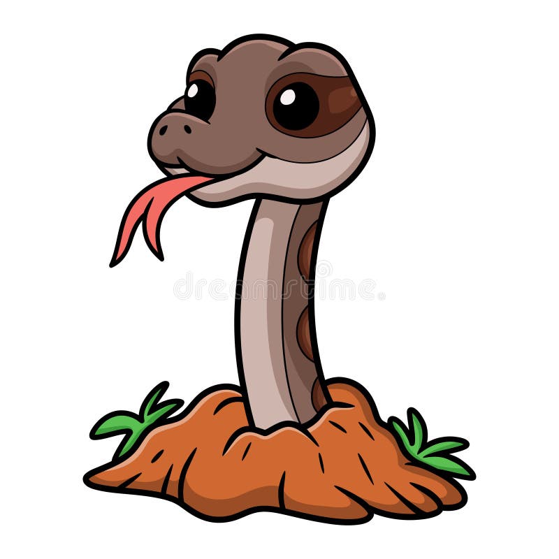 Cute Rattlesnake Cartoon Out from Hole Stock Vector - Illustration of ...