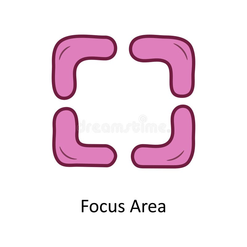 Focus Area Solid Fill Outline Icon Design Illustration. Media Control ...