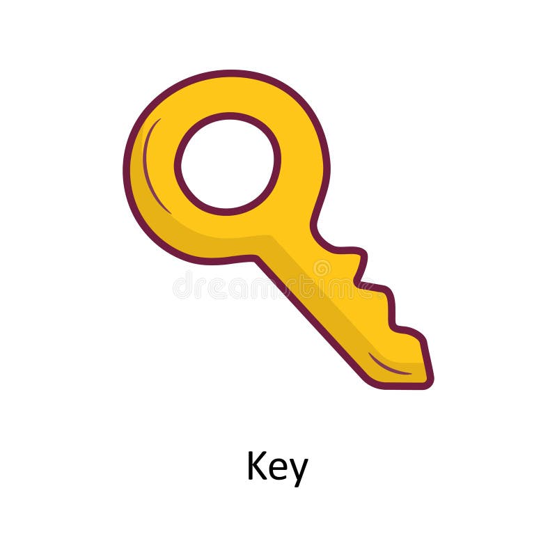 Key Solid Fill Outline Icon Design Illustration. Media Control Symbol ...