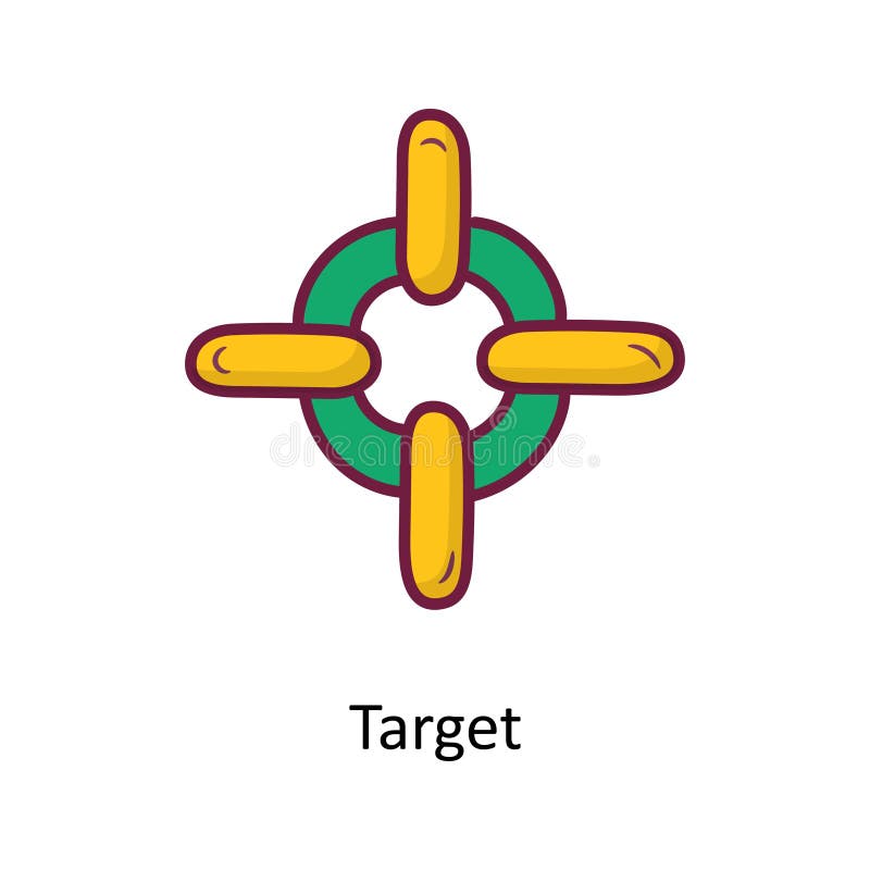 Target Solid Fill Outline Icon Design Illustration. Media Control ...