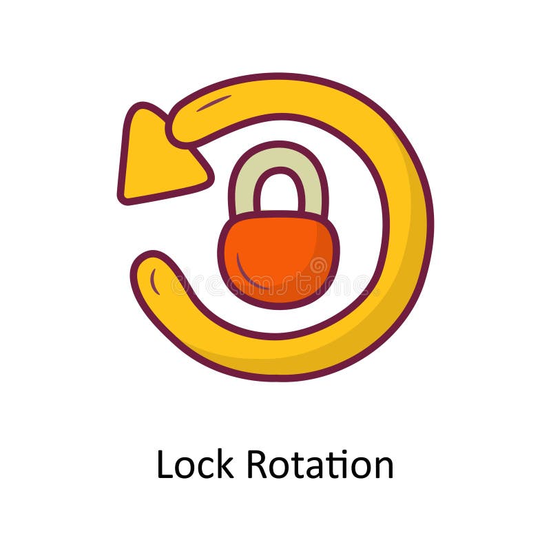 Lock Rotation Solid Fill Outline Icon Design Illustration. Media ...