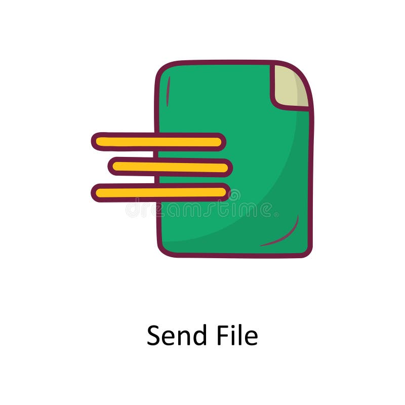 Send File Solid Fill Outline Icon Design Illustration. Media Control ...