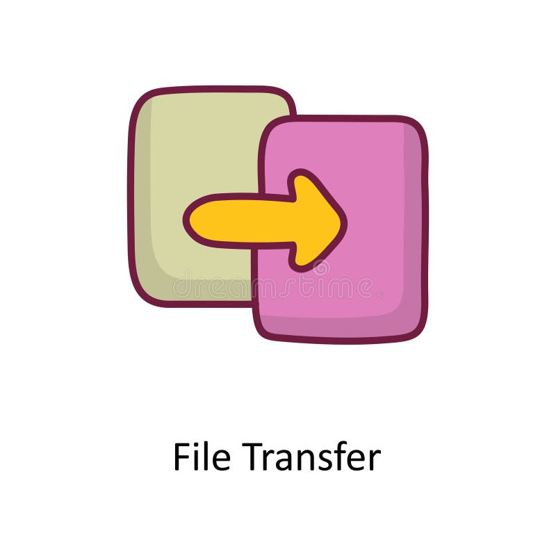 File Transfer Vector Outline Icon Design Illustration. Educational ...