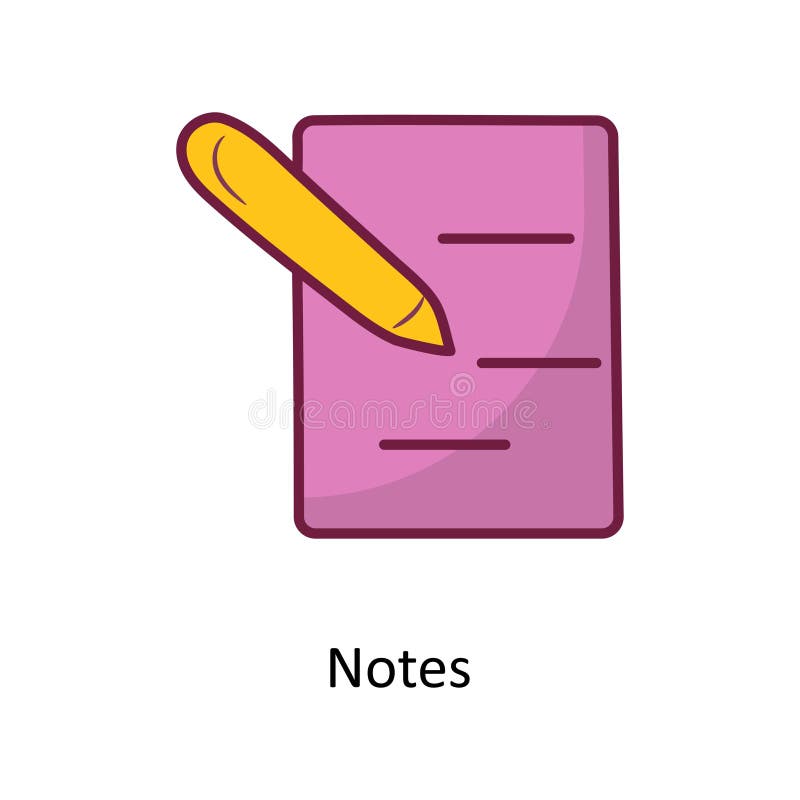 Notes Solid Fill Outline Icon Design Illustration. Media Control Symbol ...