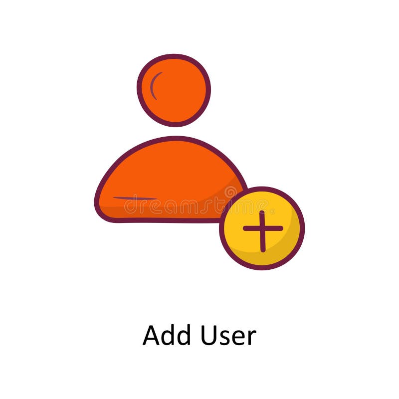 Add User Solid Fill Outline Icon Design Illustration. Media Control ...