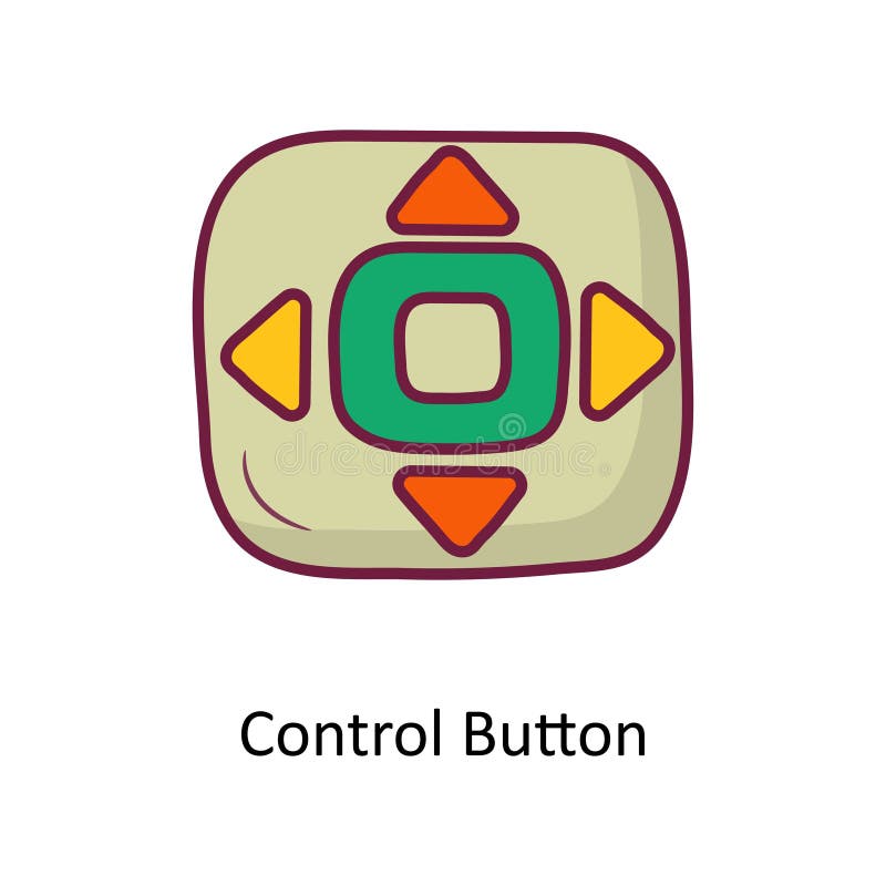 Control Button Solid Fill Outline Icon Design Illustration. Media ...