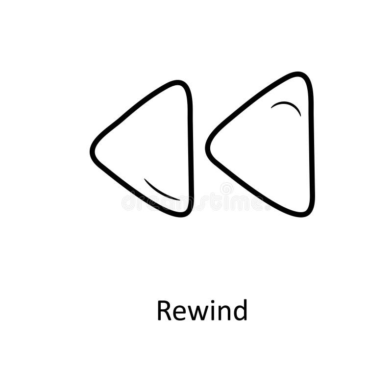 Rewind Solid Fill Outline Icon Design Illustration. Media Control ...