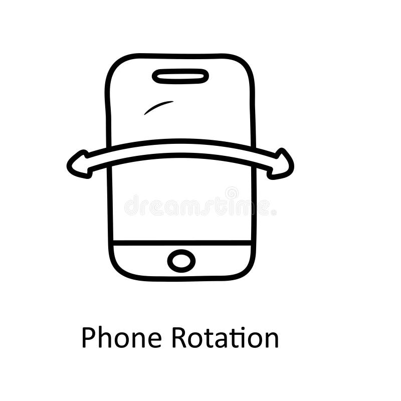 Phone Rotation Solid Fill Outline Icon Design Illustration. Media ...