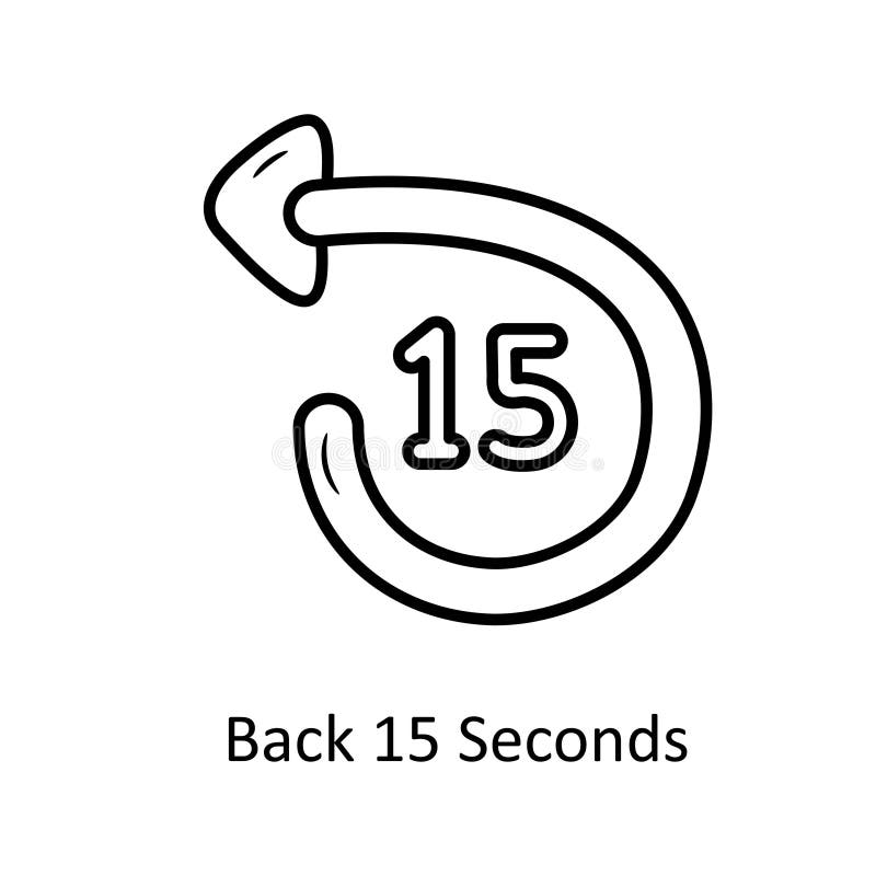 Back 15 Seconds Solid Fill Outline Icon Design Illustration. Media ...