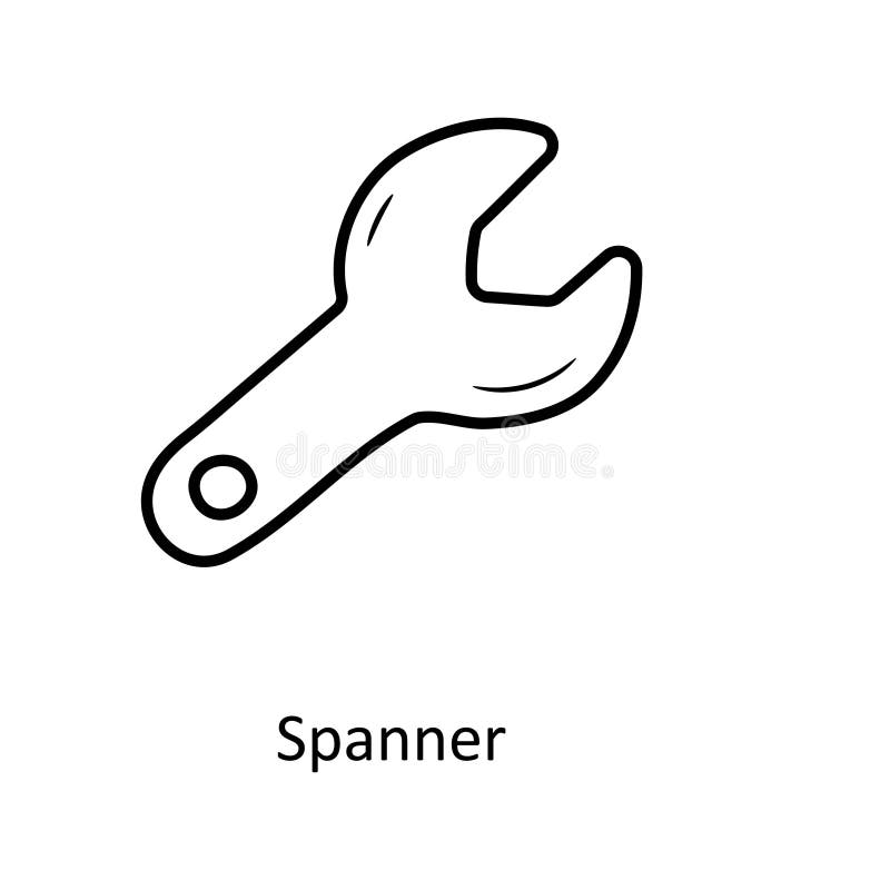 Spanner Solid Fill Outline Icon Design Illustration. Media Control ...