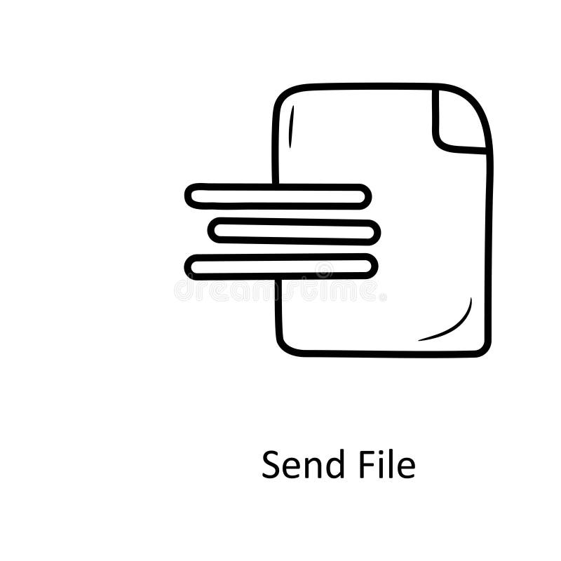 Send File Solid Fill Outline Icon Design Illustration. Media Control ...