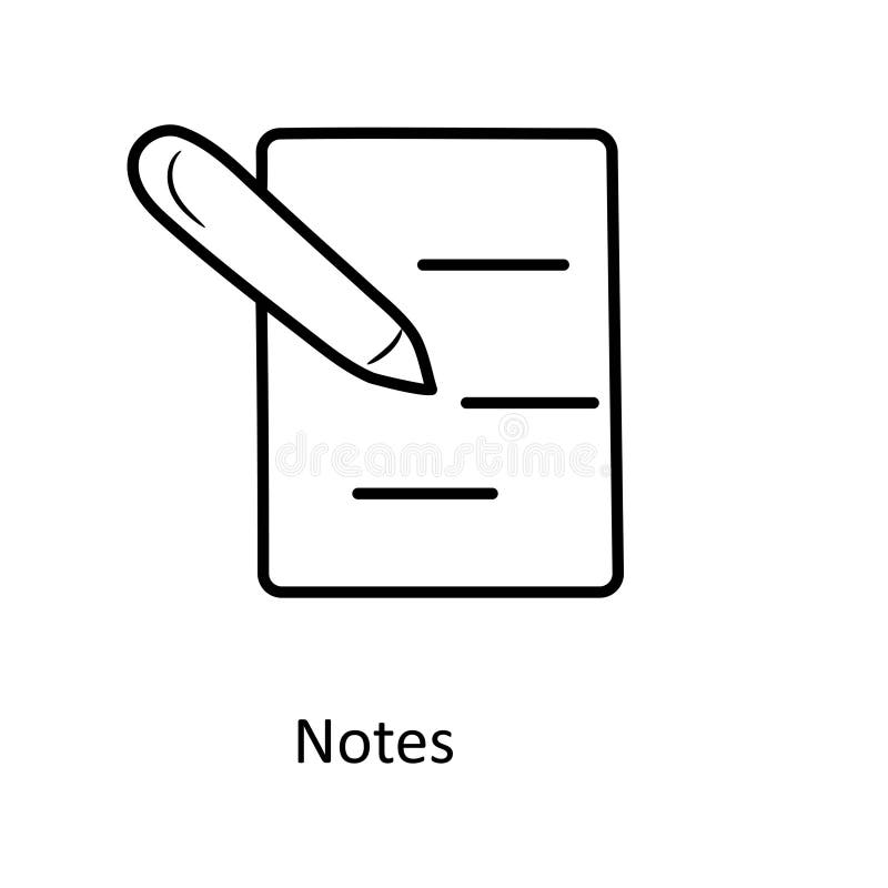Notes Solid Fill Outline Icon Design Illustration. Media Control Symbol ...