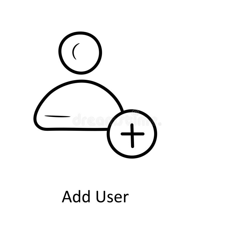 Add User Solid Fill Outline Icon Design Illustration. Media Control ...