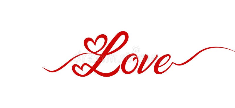 LOVE. Continuous Line Script Cursive Text Love Stock Vector ...