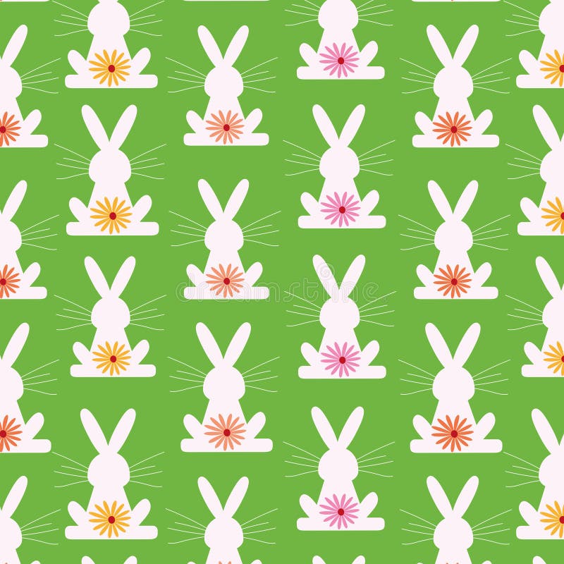 Seamless Pattern Cute White Rabbits Stock Illustrations – 2,565 ...