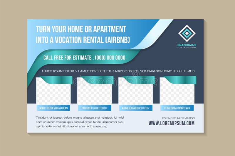 Geometric Horizontal Flyer Template Design Use Headline is Home or ...