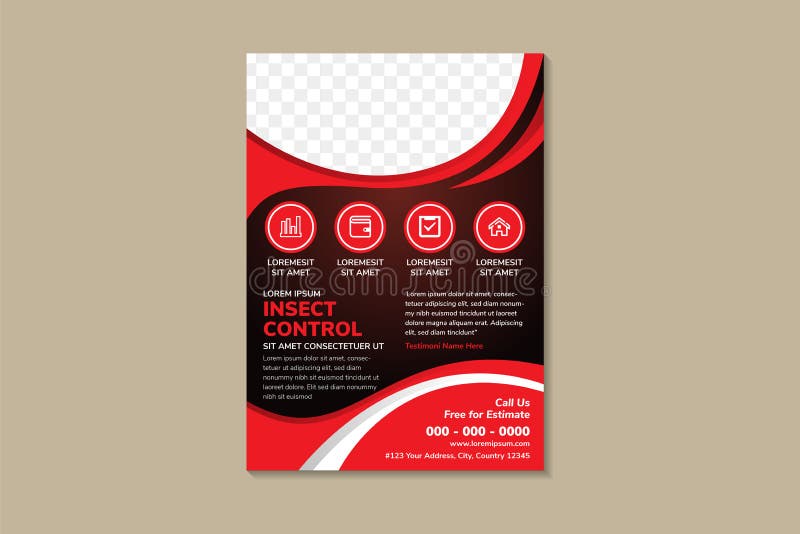 Insect Control Flyer Design Template Stock Vector - Illustration of ...