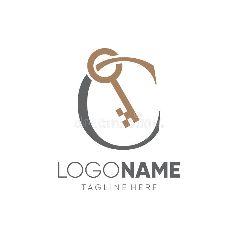 Initial Letter C Key Logo Design Vector Icon Graphic Emblem ...