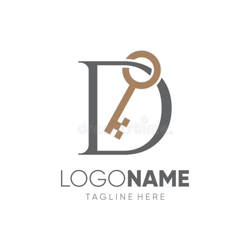 Initial Letter D Key Logo Design Vector Icon Graphic Emblem ...