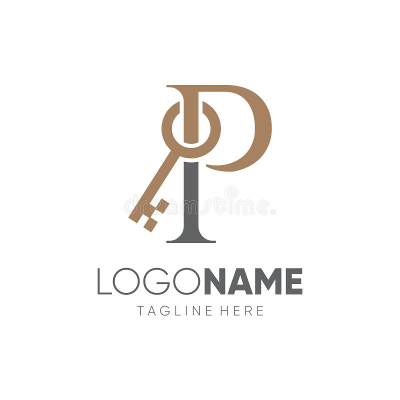 Initial Letter P Key Logo Design Vector Icon Graphic Emblem ...